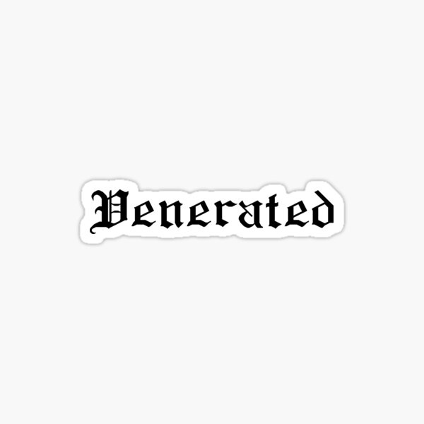 "Venerated Old English Logo" Sticker for Sale by VeneratedBrand | Redbubble