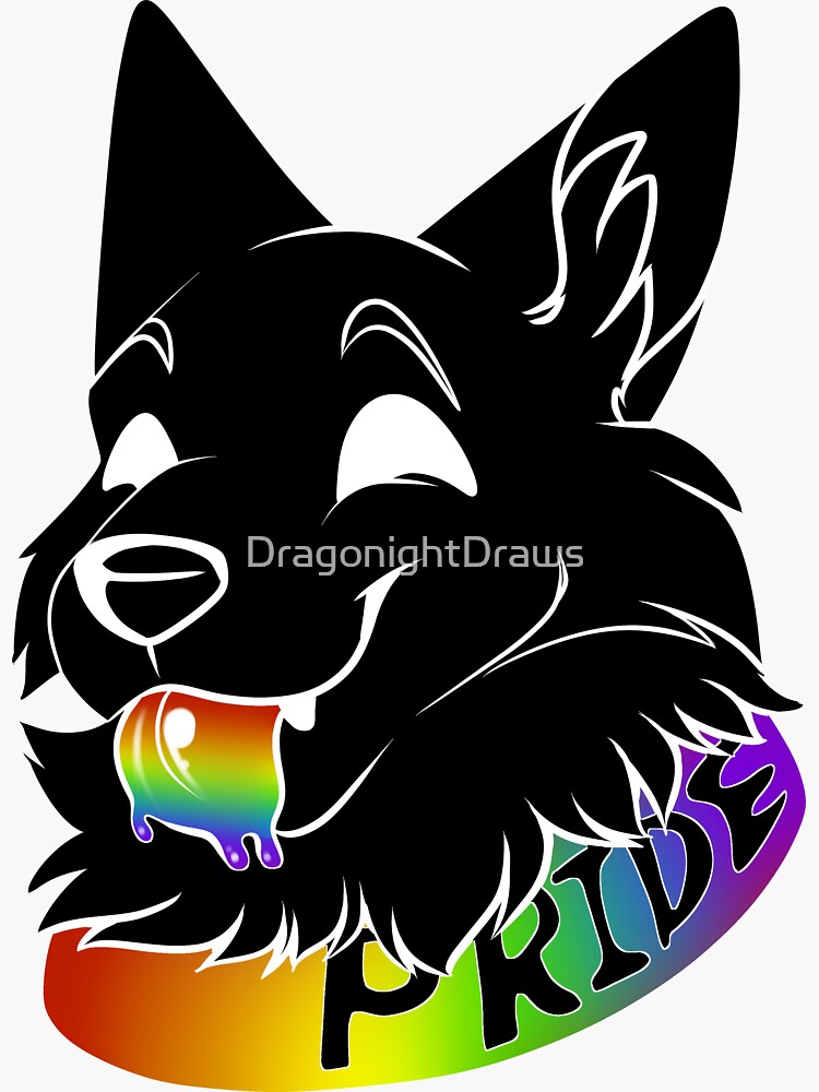 "Furry Pride canine dog lgbt gay" Sticker for Sale by DragonightDraws ...
