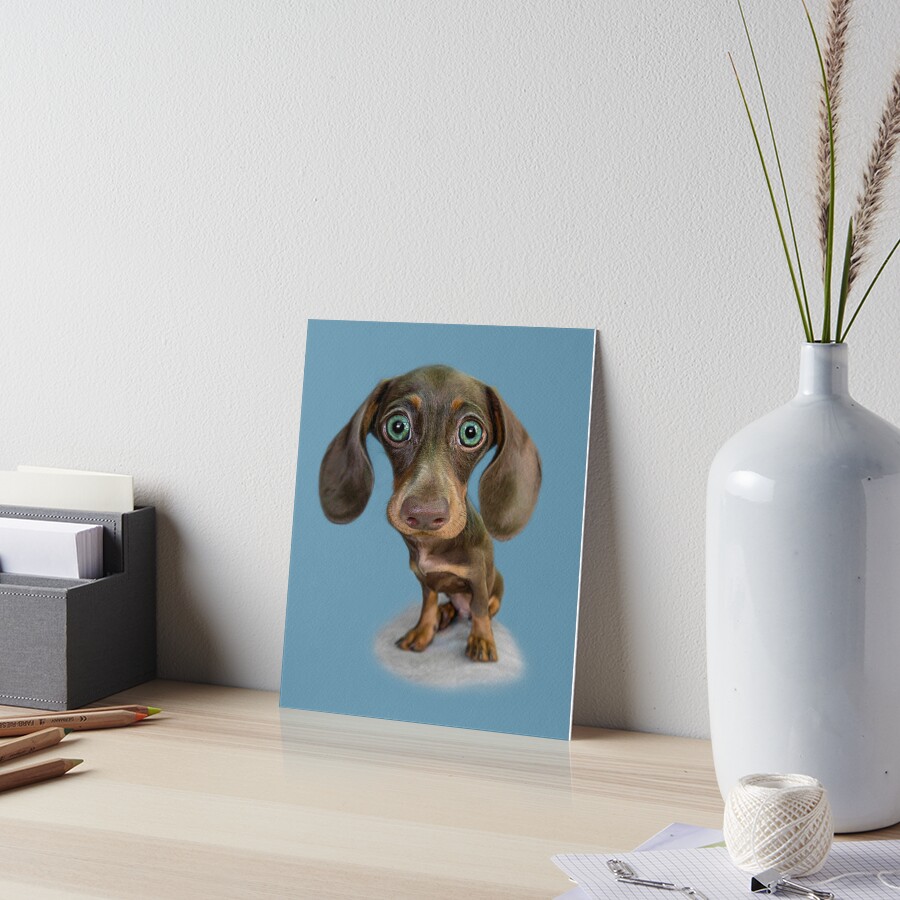 "Fun-eez Pet Caricatures by SadSac Designs Dacgshund" Art Board Print ...