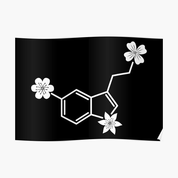 "Floral Serotonin Molecule Chemistry Design" Poster for Sale by ...