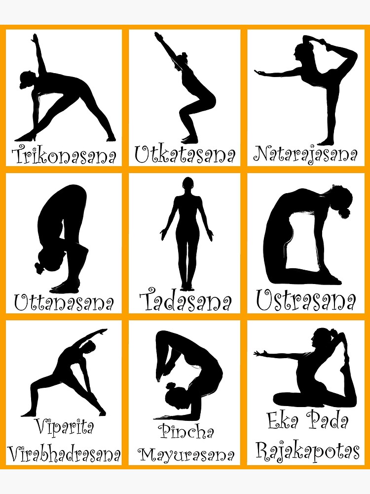"Yoga Poses Grid" Poster for Sale by SadSacDesigns | Redbubble