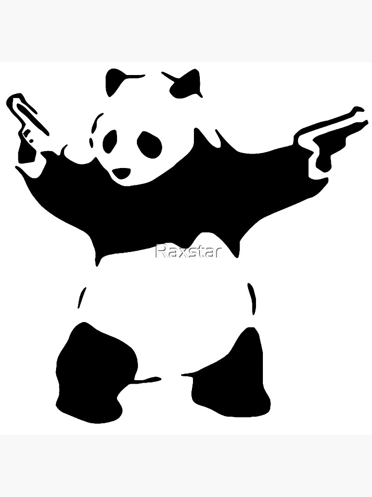 "Banksy Pandamonium Armed Panda Artwork" Sticker by Raxstar | Redbubble