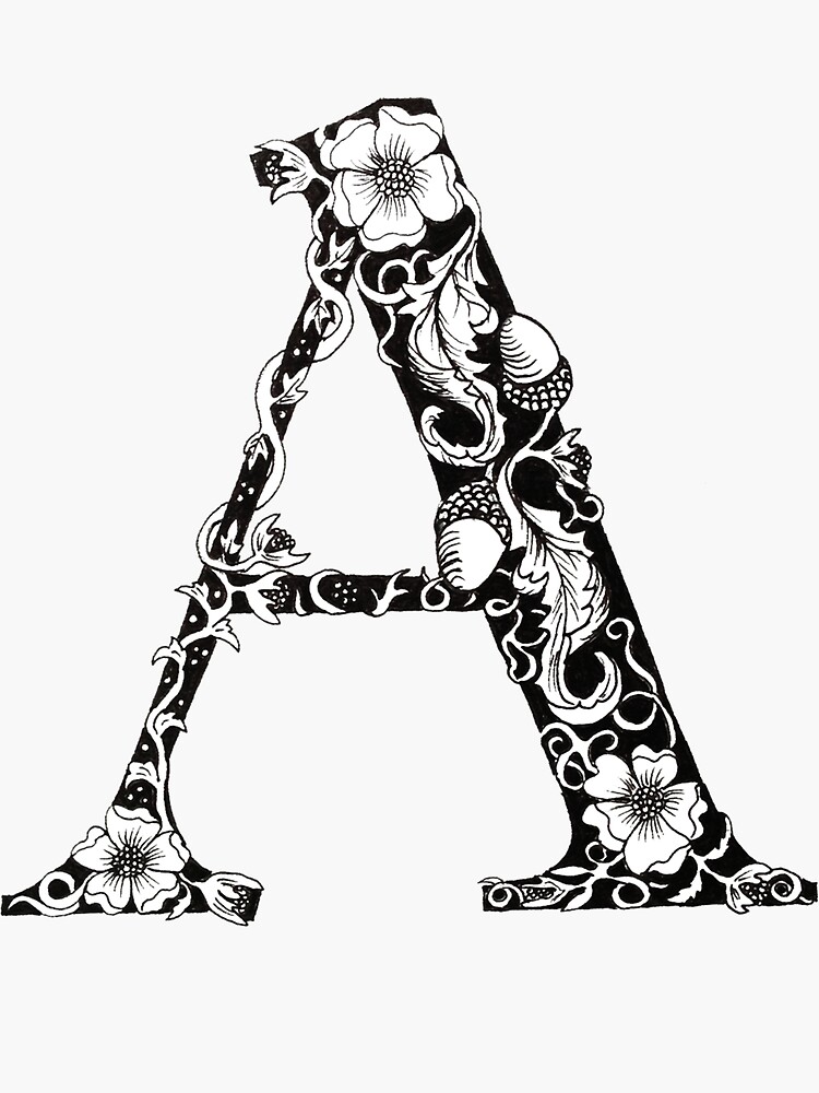 "Decorative Letter A" Sticker by DecorativeD | Redbubble