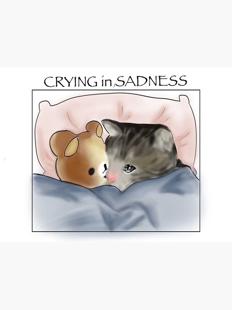 "Cat Crying Meme" Art Print for Sale by hngh2626 | Redbubble