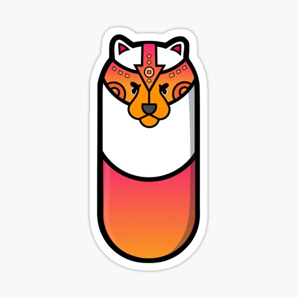 "Orange Bear Pill" Sticker for Sale by veteam | Redbubble
