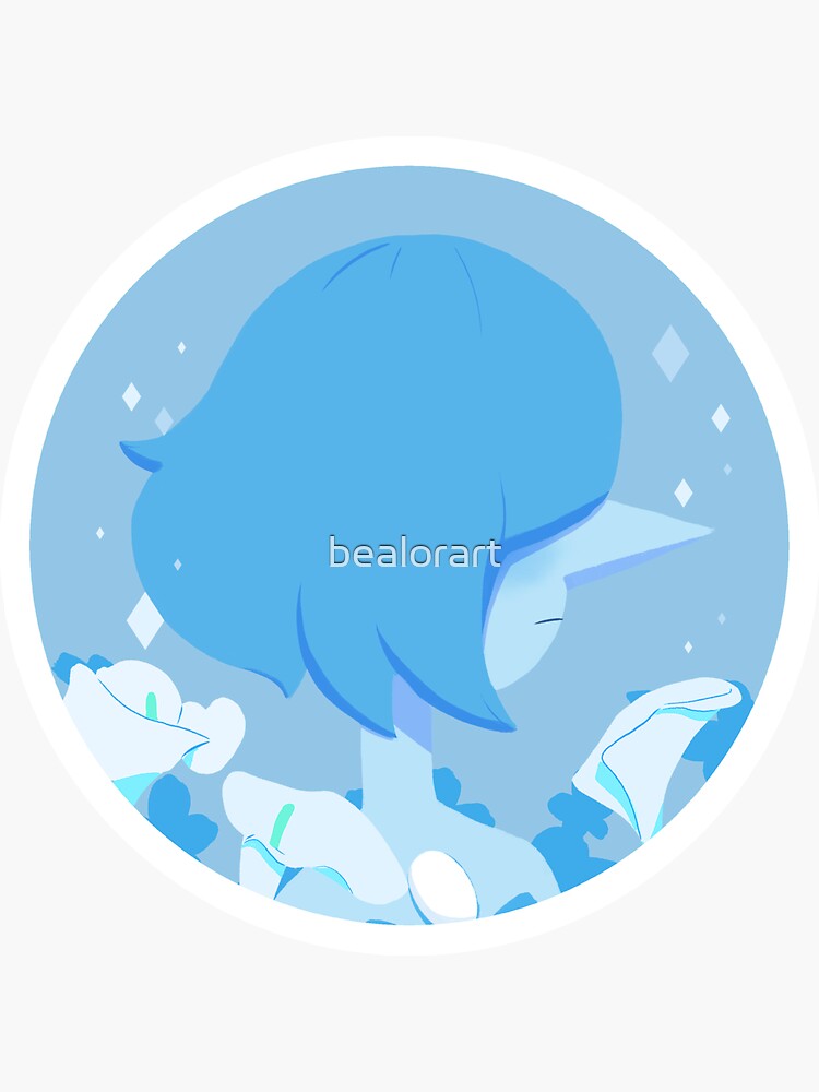 "Pastel Blue Pearl portrait" Sticker for Sale by bealorart | Redbubble
