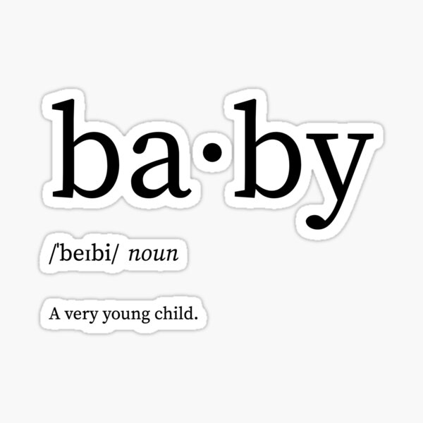 "baby word art serif" Sticker for Sale by ericwolter | Redbubble