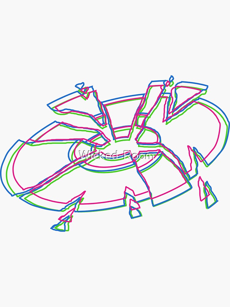 "Retrowave split disk." Sticker for Sale by Wicked-Room | Redbubble