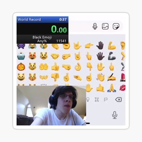 "Black Emoji Speedrun" Sticker for Sale by Yeeeyeee0 | Redbubble
