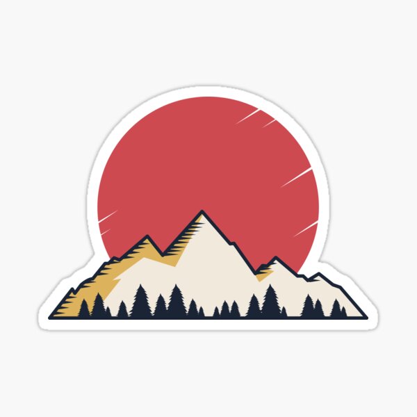 "Minimalist Mountain" Sticker for Sale by ThreeNomads6 | Redbubble