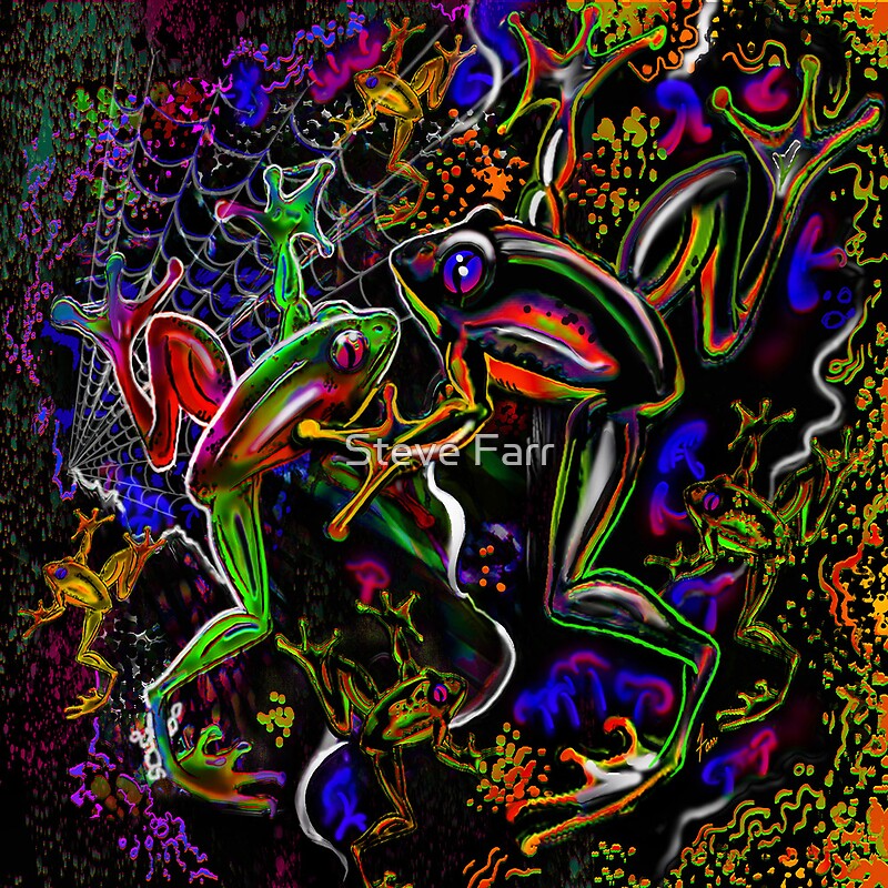""PSYchedelic Frogs"" by Steve Farr | Redbubble