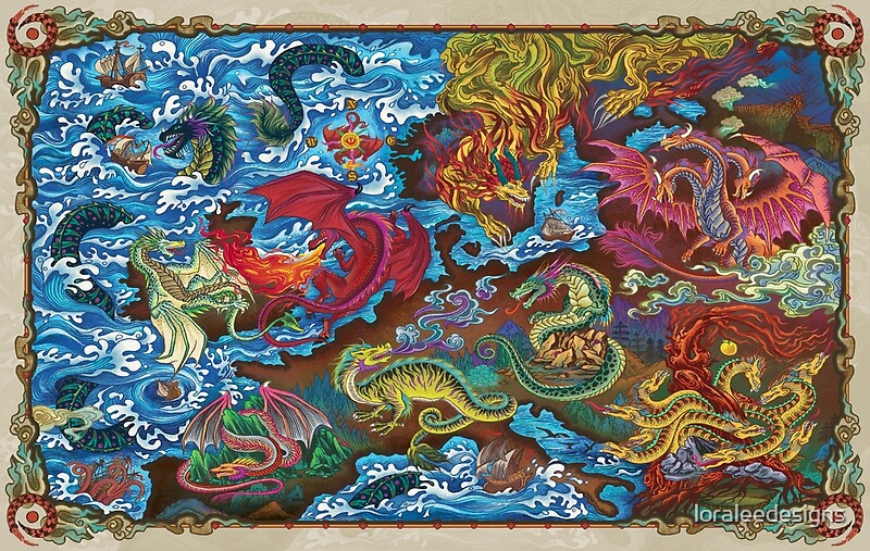"Map of Dragons" by loraleedesigns | Redbubble