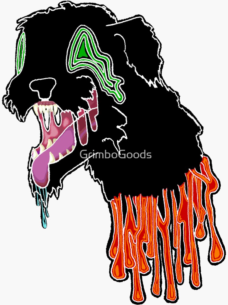 "Demon Dog" Sticker by GrimboGoods | Redbubble