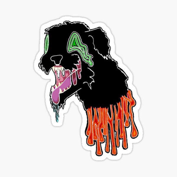 "Demon Dog" Sticker by GrimboGoods | Redbubble