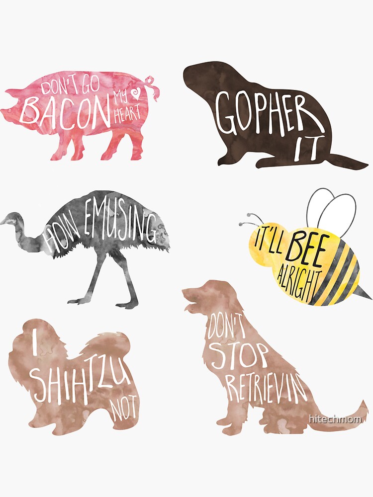 "Pack of stickers - pun stickers - funny stickers - sticky puns ...