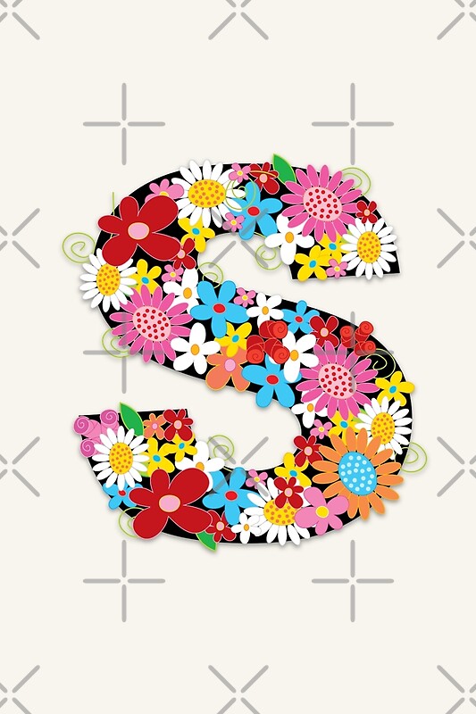 "Spring Flowers Alphabet S Monogram" by fatfatin | Redbubble