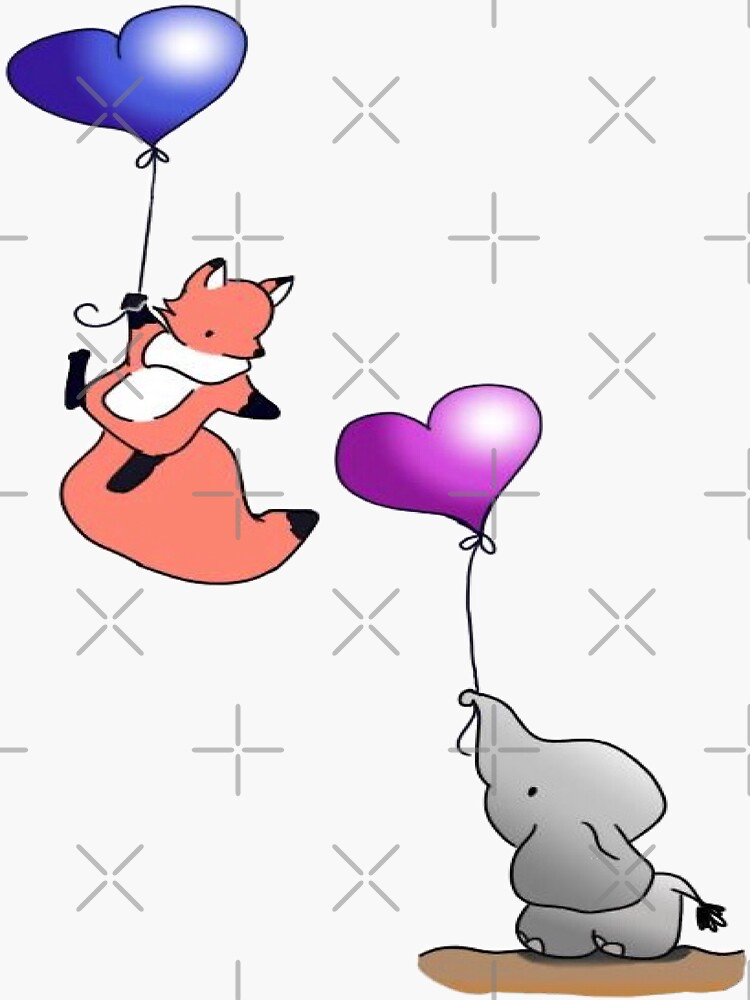 "Fox and Elephant" Sticker for Sale by Chaseterbunnie | Redbubble