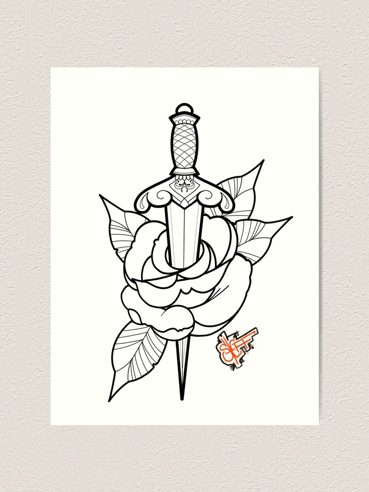 "Rose & Dagger" Art Print for Sale by steffnotjeff | Redbubble