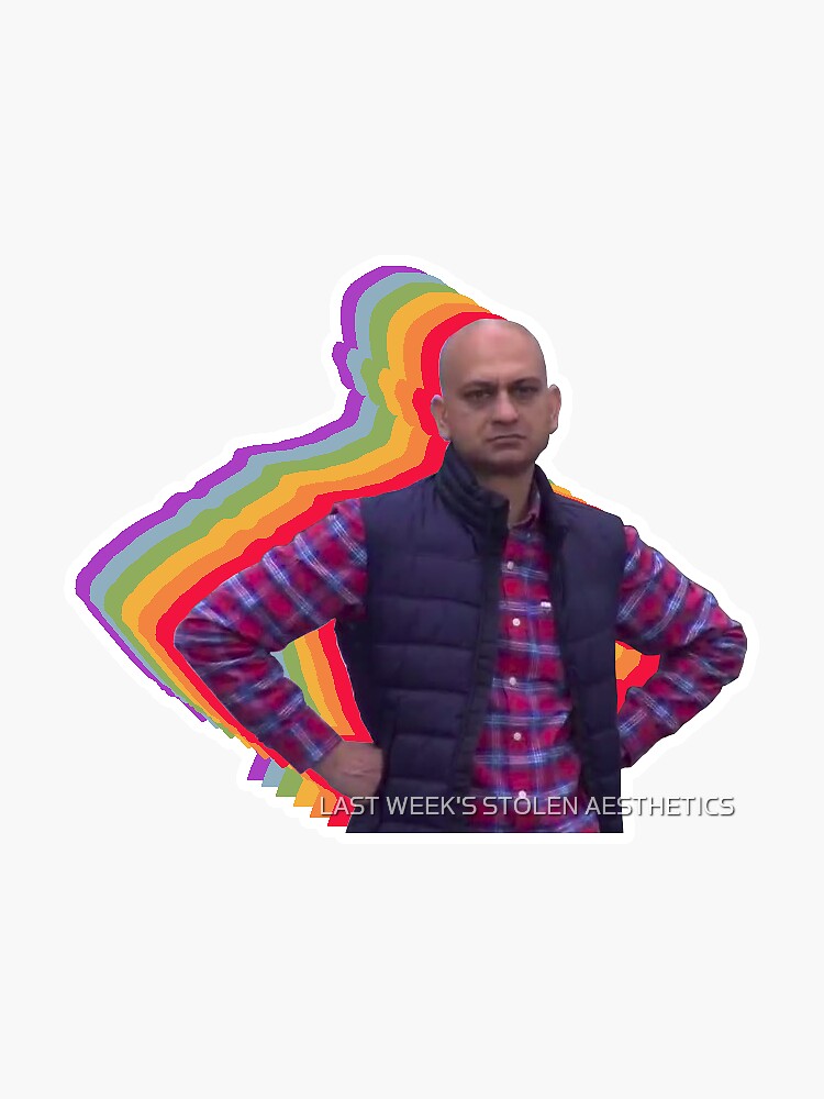 "Disappointed Indian Man Rainbow Meme Sticker" Sticker for Sale by ...