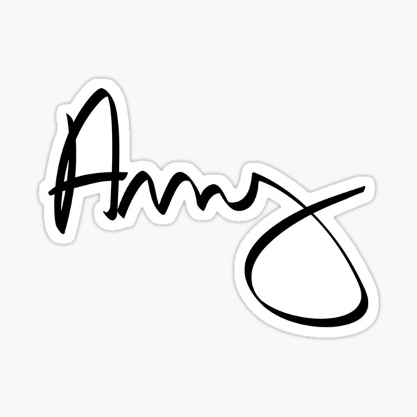 "Amy Autograph" Sticker for Sale by popdesigner | Redbubble