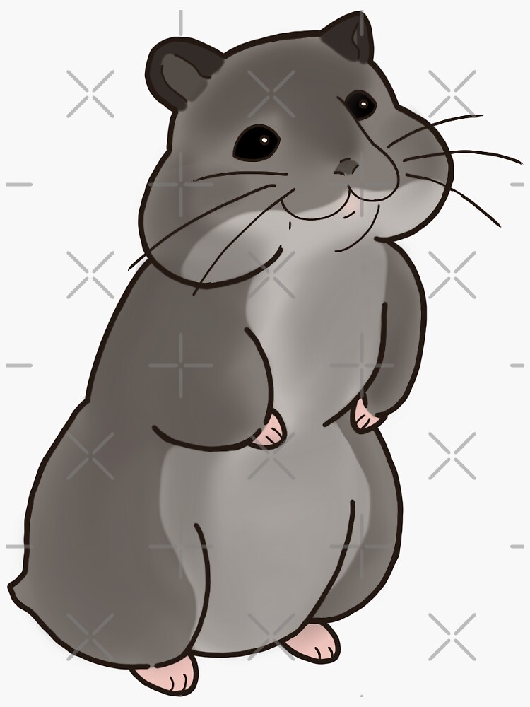 "Grey hamster" Sticker by Clumsyninja | Redbubble