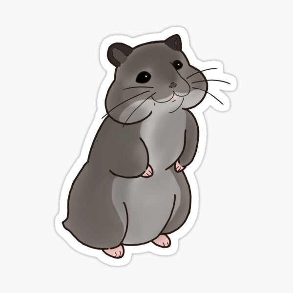 "Grey hamster" Sticker by Clumsyninja | Redbubble
