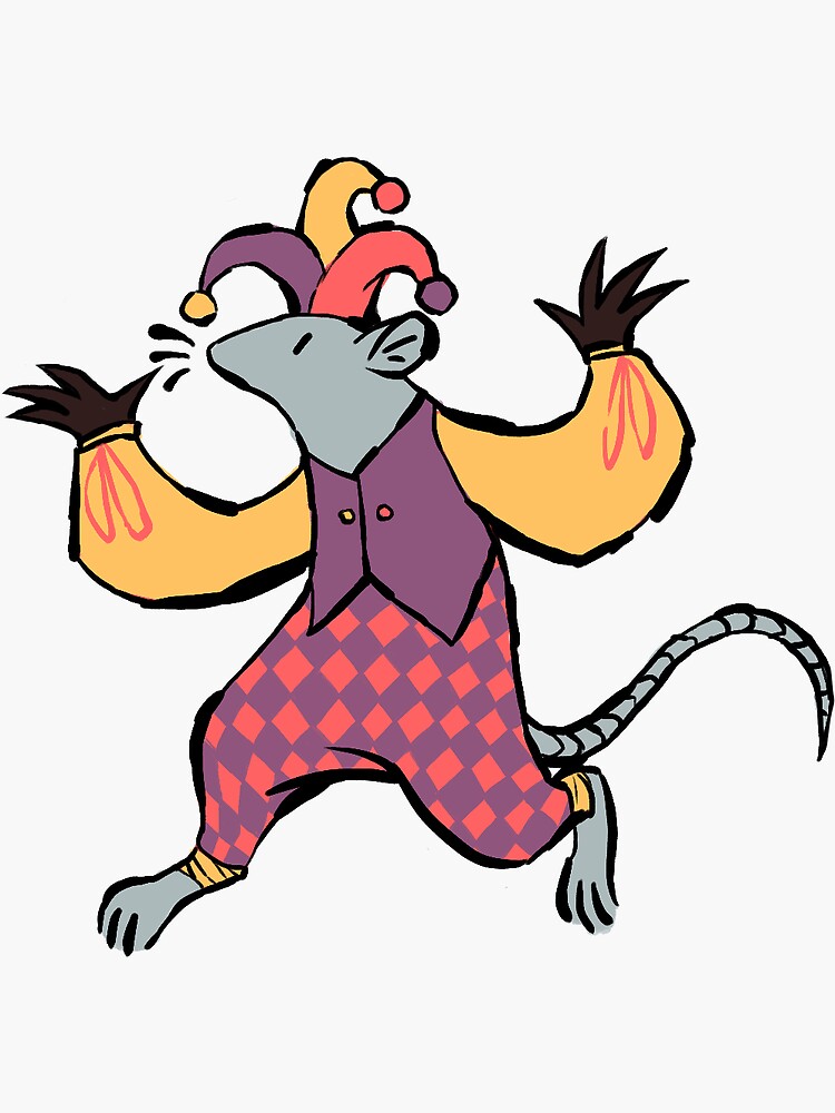 "Jester Rat " Sticker for Sale by ArloRatface | Redbubble