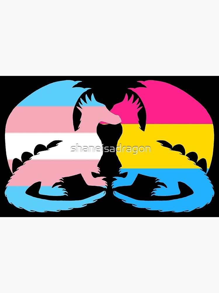 Trans Pansexual Pride Dragons Poster By Shaneisadragon Redbubble