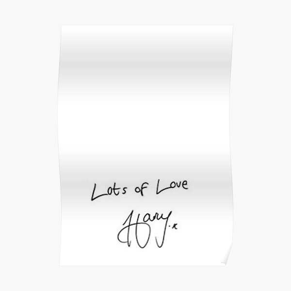 "Harry Styles handwriting" Poster for Sale by Caitlin2728 | Redbubble