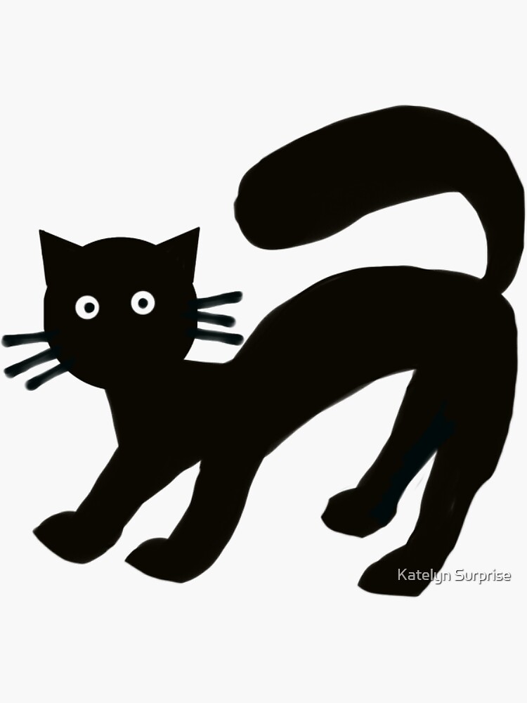 "Black Cat Sticker" Sticker for Sale by Yellowdaisi | Redbubble