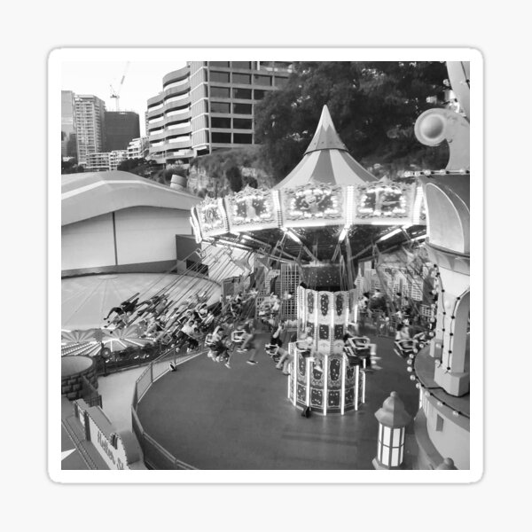 "Luna Park Swing Ride" Sticker for Sale by just-stephey | Redbubble