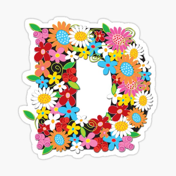 "Spring Flowers Alphabet D Monogram" Sticker for Sale by fatfatin ...