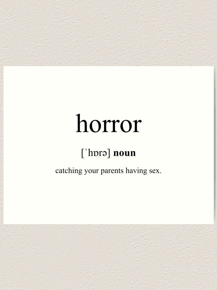 "Horror Definition | Dictionary Collection" Art Print by Designschmiede ...