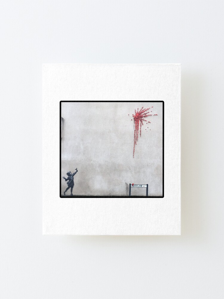 Banksy Girl Slingshot Flowers Bristol Valentines Day Mounted Print For Sale By Thatmerchstore