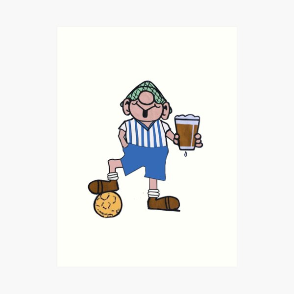"ANDY CAPP BLUE WHITE STRIPES" Art Print by Whatamidoing20 | Redbubble