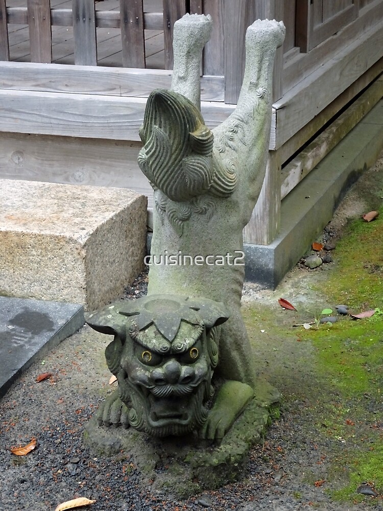 "Acrobatic Japanese temple dog statue" Poster for Sale by cuisinecat2 ...