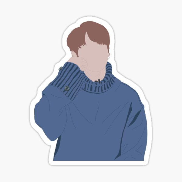 "BTS Jungkook famous blue sweater JK design" Sticker for Sale by ...
