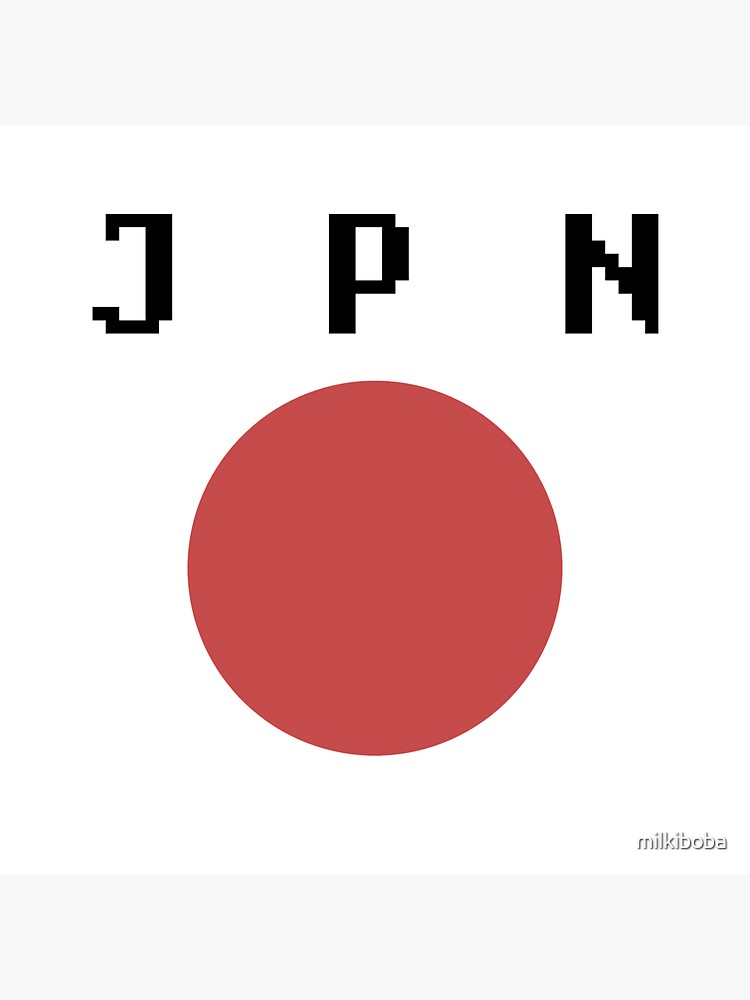 "Japan Flag Design Pixels" Sticker for Sale by milkiboba | Redbubble