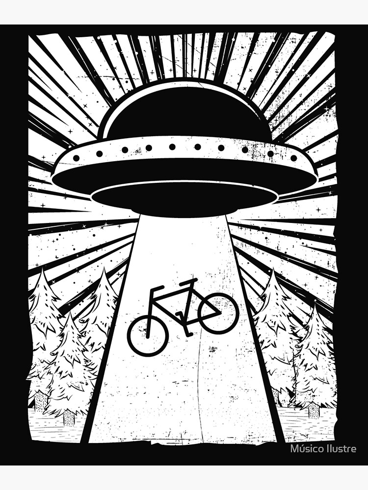 Bicycle Abduction Ufo Gift Idea Premium Matte Vertical Poster sold by ...