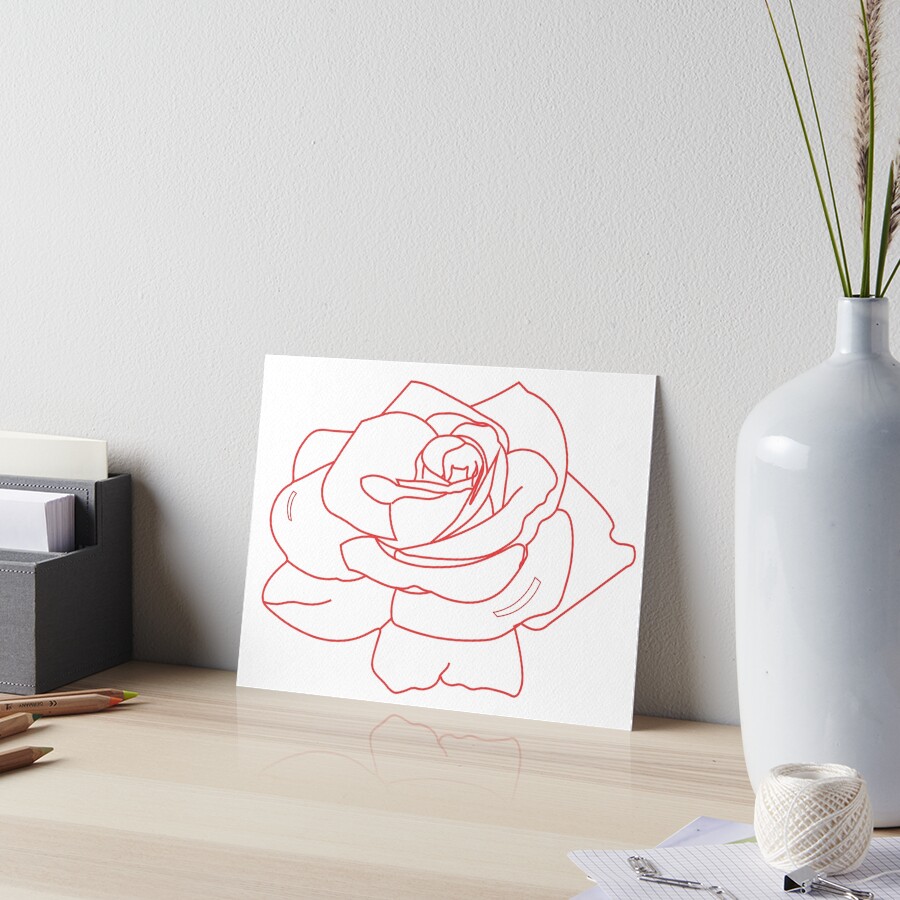 "Rose Tracing " Art Board Print for Sale by Robina7597 | Redbubble