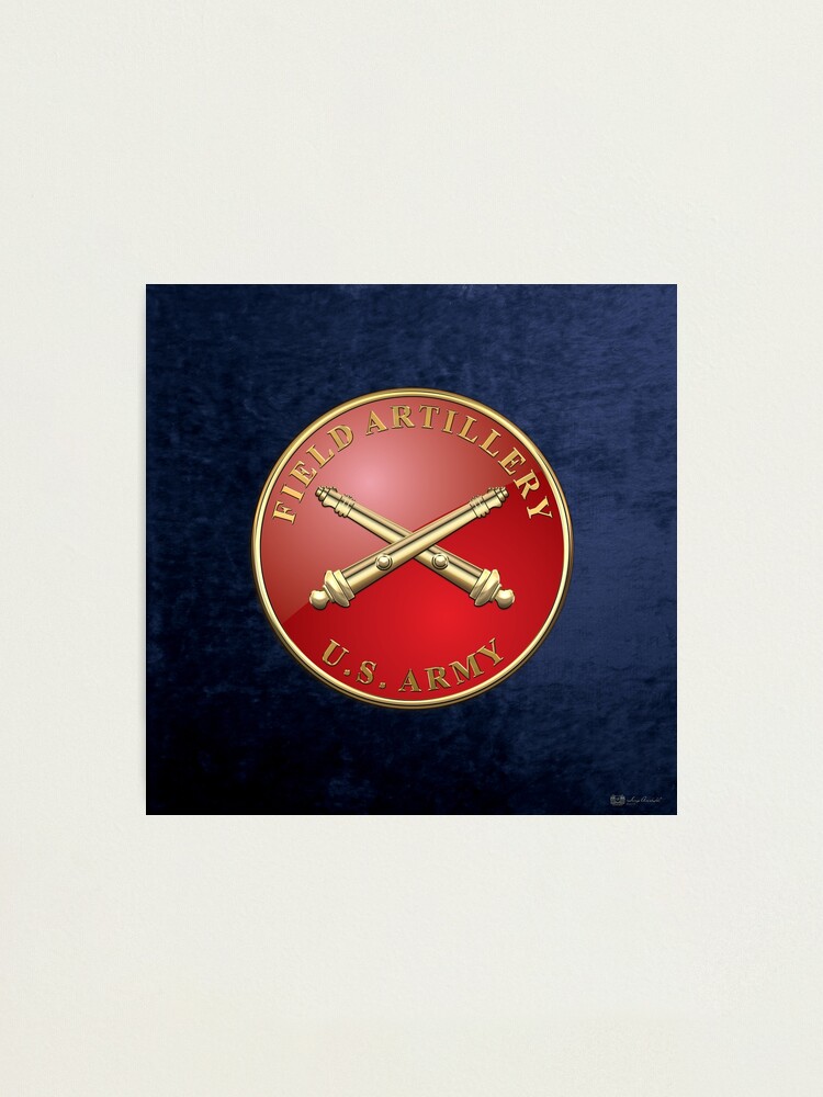 "Field Artillery - FA Branch Insignia over Blue Velvet" Photographic ...