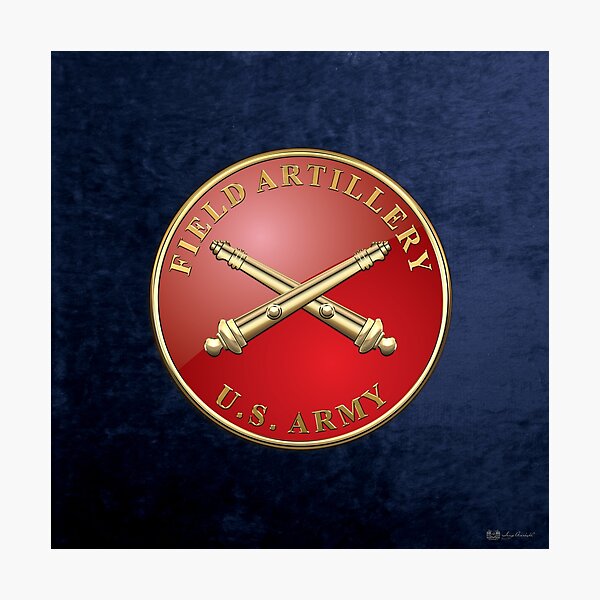 "Field Artillery - FA Branch Insignia over Blue Velvet" Photographic ...