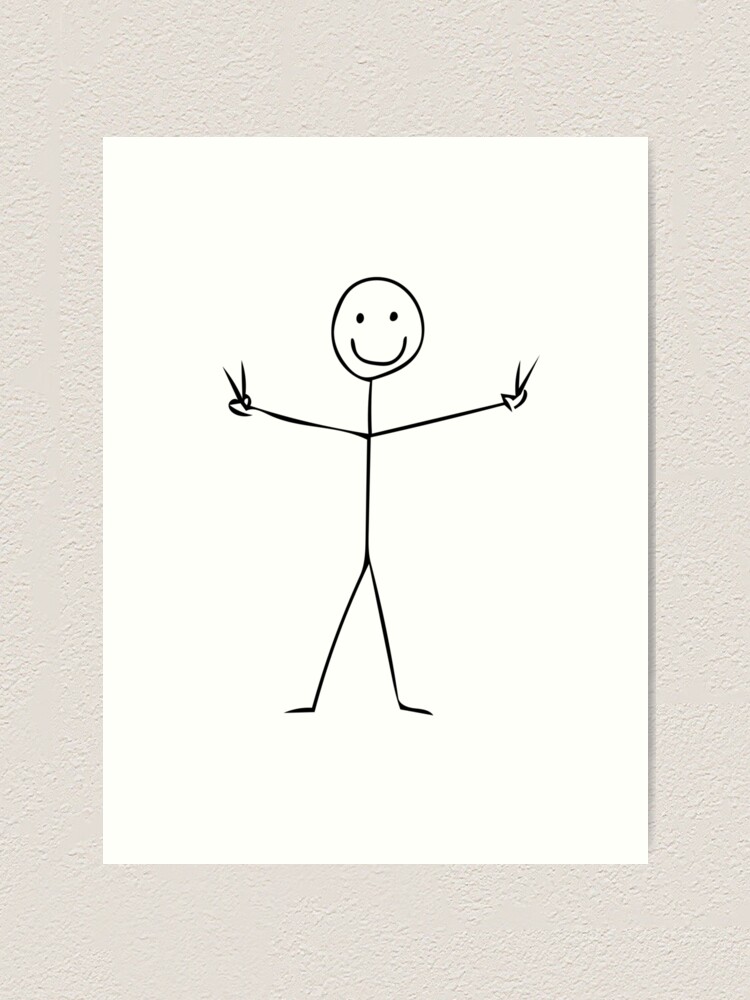 "Stick figure - peace sign" Art Print for Sale by quali-shirts | Redbubble