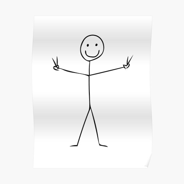 "Stick figure - peace sign" Poster by quali-shirts | Redbubble