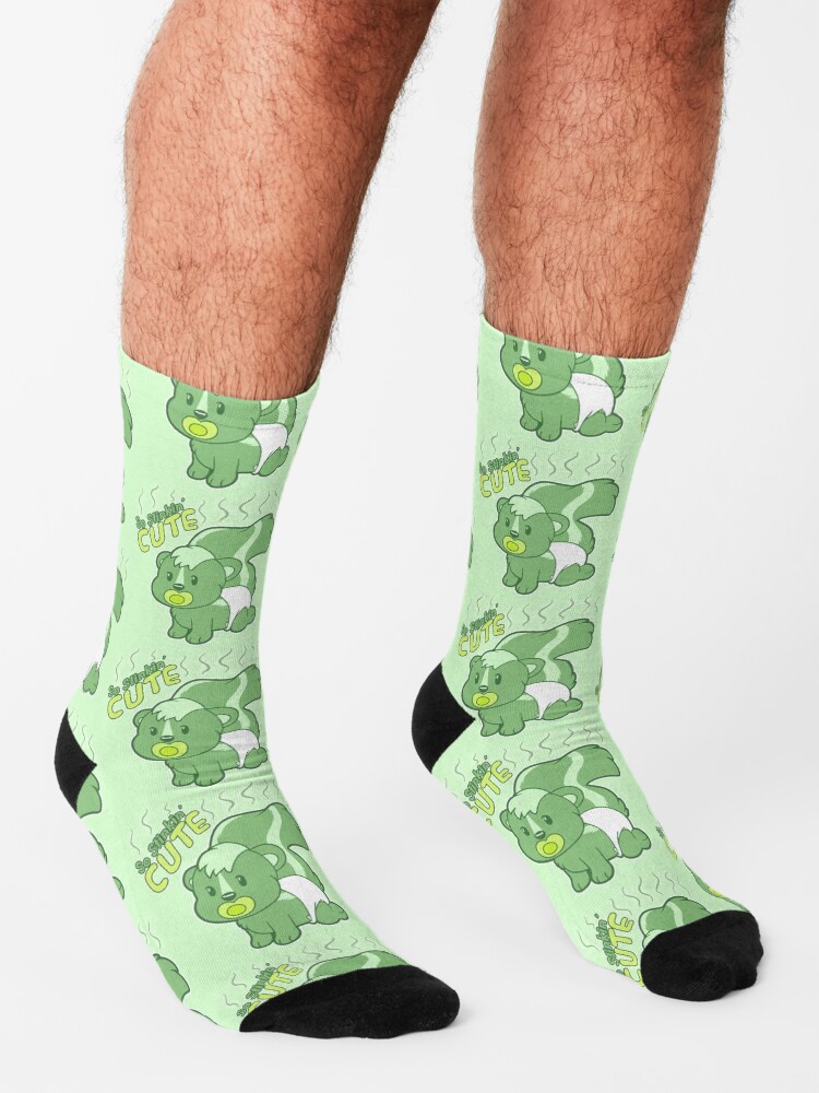 "So Stinkin' Cute Baby Skunk" Socks by Autophobicat | Redbubble