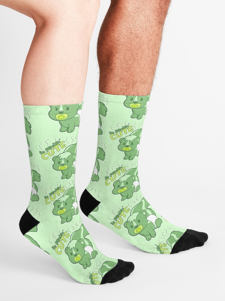 "So Stinkin' Cute Baby Skunk" Socks by Autophobicat | Redbubble
