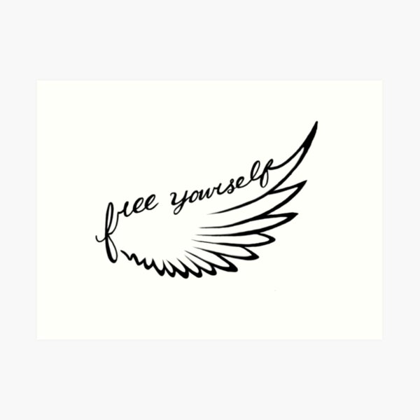 "Free yourself/ simple angel wings" Art Print for Sale by attracdionz ...