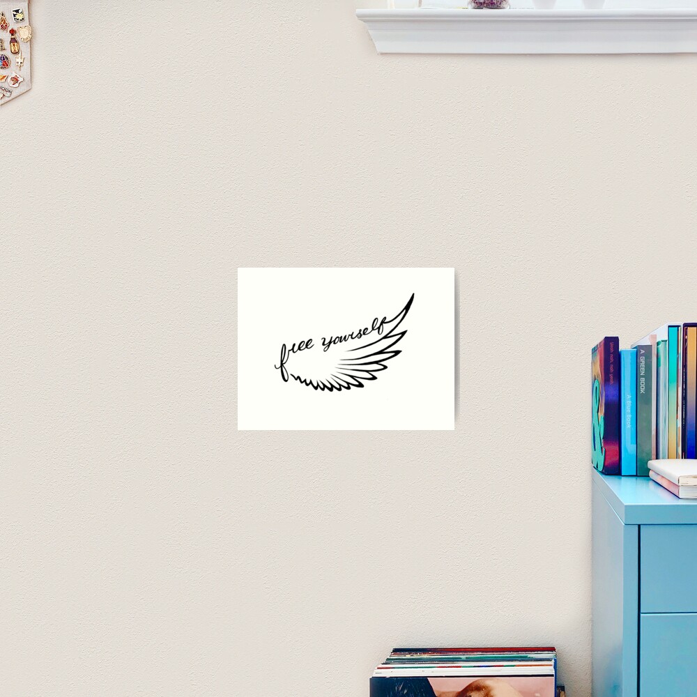 "Free yourself/ simple angel wings" Art Print for Sale by attracdionz ...