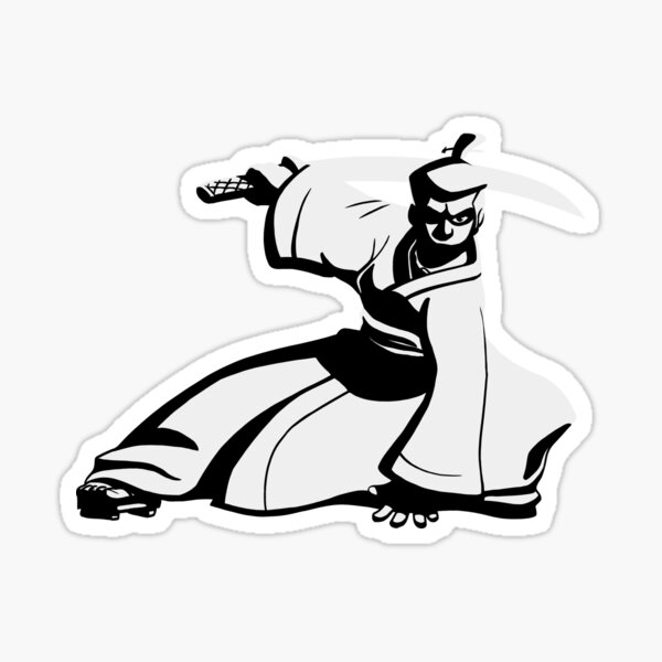 "Samurai Jack - Black and White" Sticker by jazmtaz | Redbubble