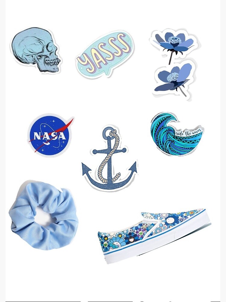"Blue sticker pack" Sticker by fatima2010 | Redbubble